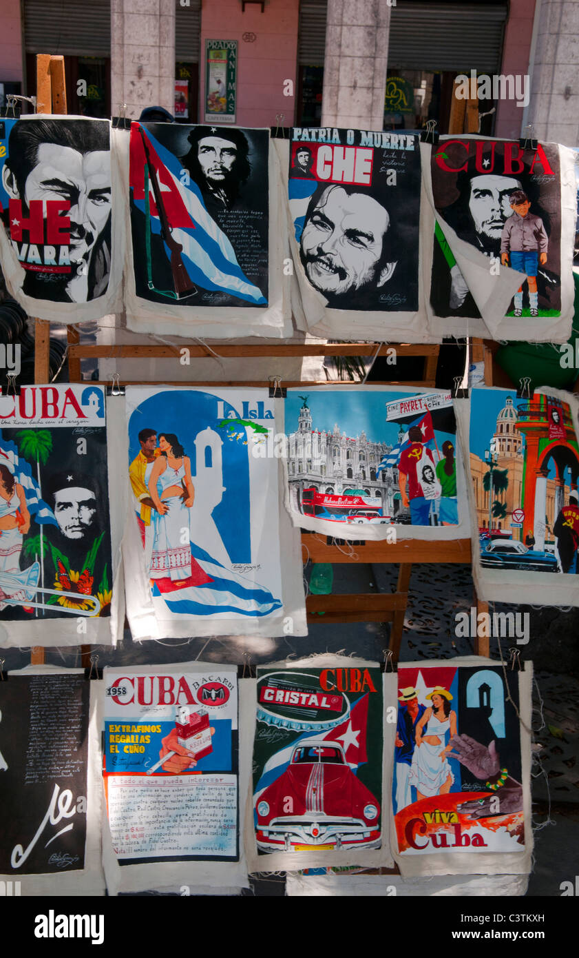 Artists work of Che Guevara in park of Havana Cuba Stock Photo - Alamy