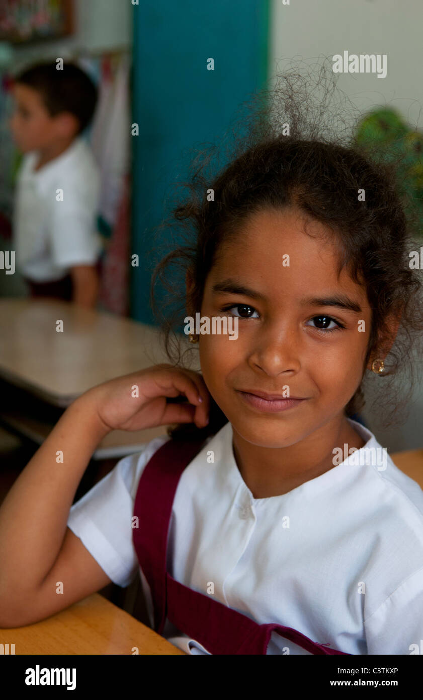 Student age 7 in classroom in school in Las Terrazas in Sierra del ...