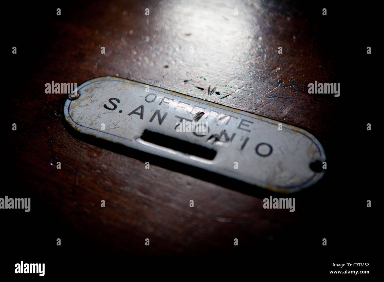 Alms box in church for Saint Anthony Stock Photo - Alamy