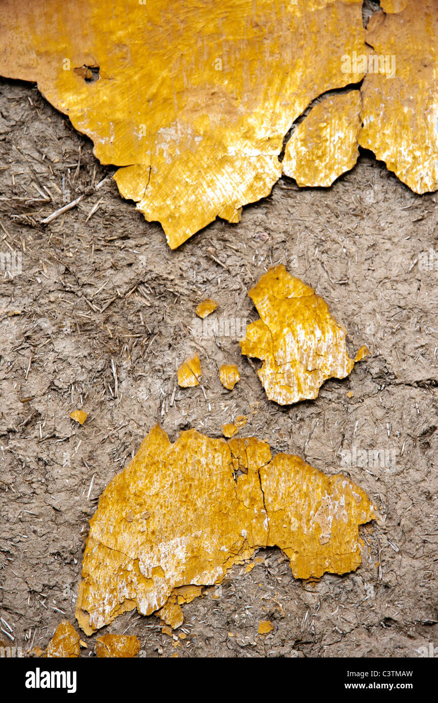 Aged clay plastered adobe wall background, texture Stock Photo - Alamy