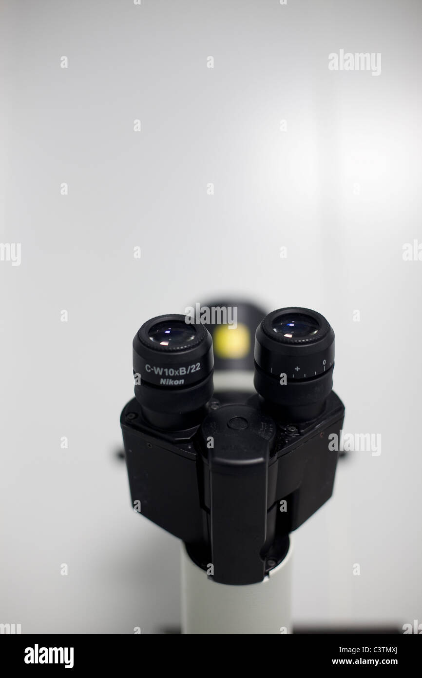 Lenses of a microscope in a laboratory Stock Photo - Alamy