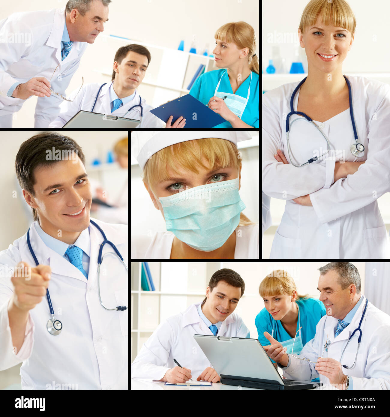 Collage of blue collar workers in working environment Stock Photo - Alamy