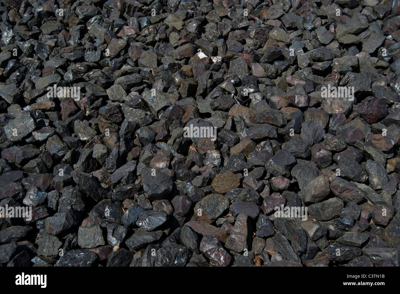 Clinker, cinder, slag, scoria, used in landscape gardening in Hamburg ...