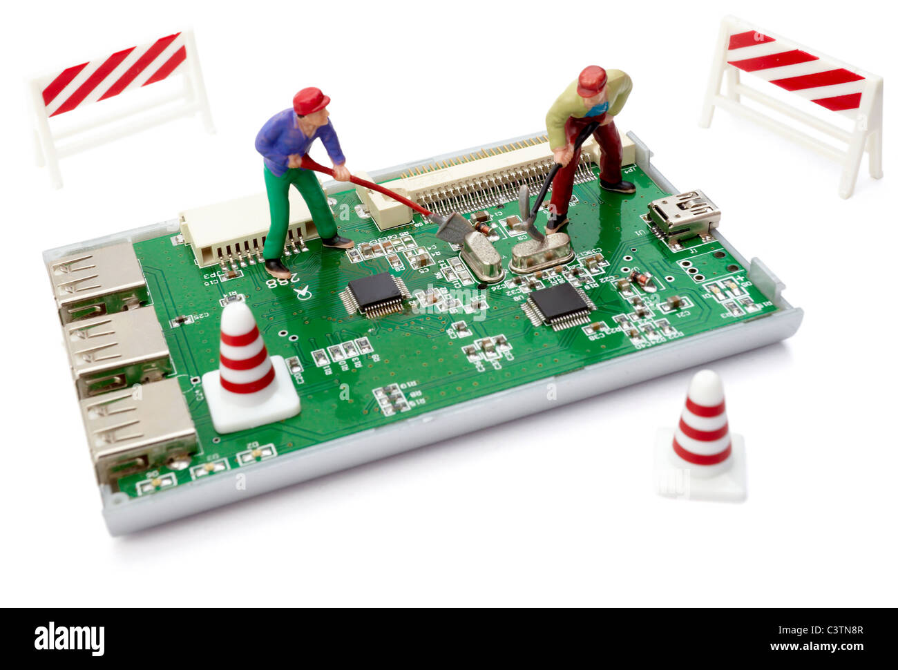 Technician fixing computer repair Cut Out Stock Images & Pictures - Alamy