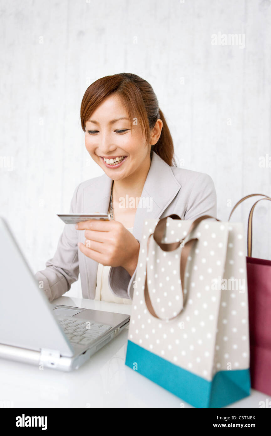 Woman Online Shopping Stock Photo - Alamy