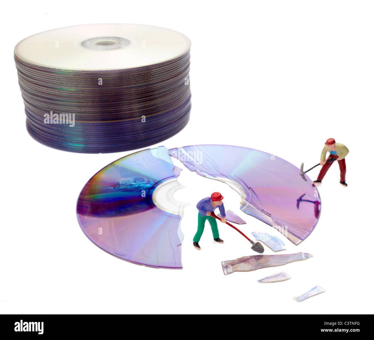 close up of computer parts and toy workers Stock Photo - Alamy