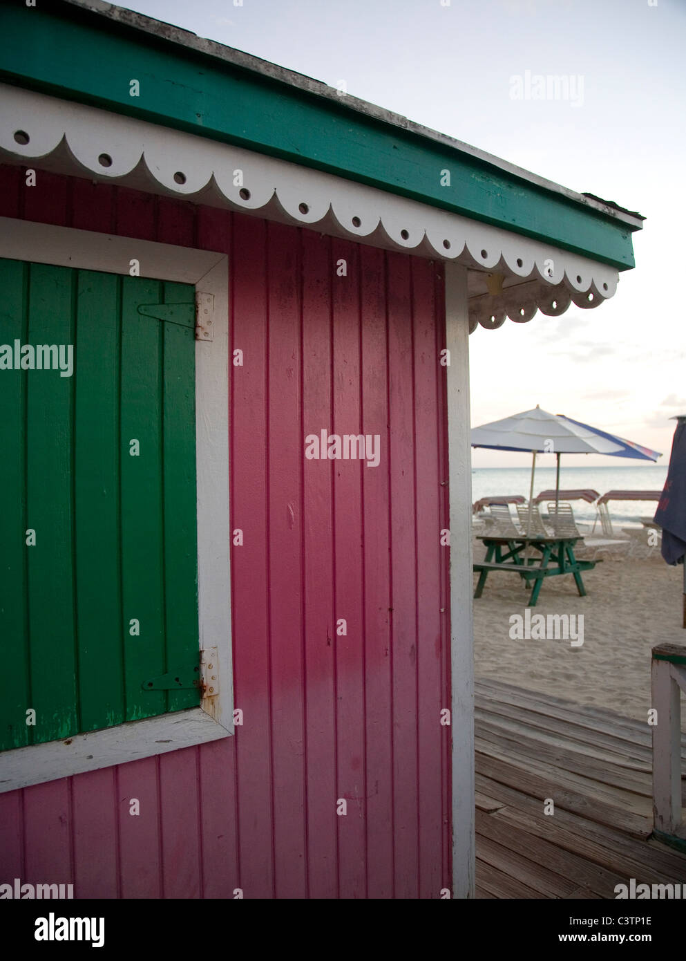 Beach Shack architecture in Antigua - Dickenson Bay Stock Photo - Alamy