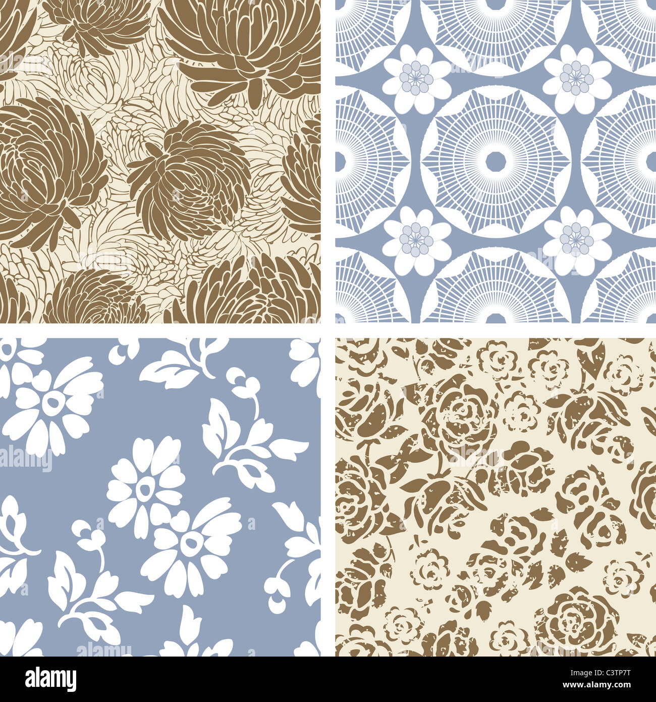 Seamless Floral Pattern Tiles Stock Photo - Alamy