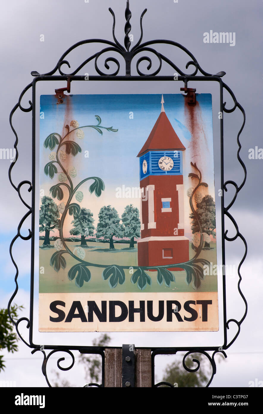 Sandhurst Village Sign Kent England UK Stock Photo - Alamy