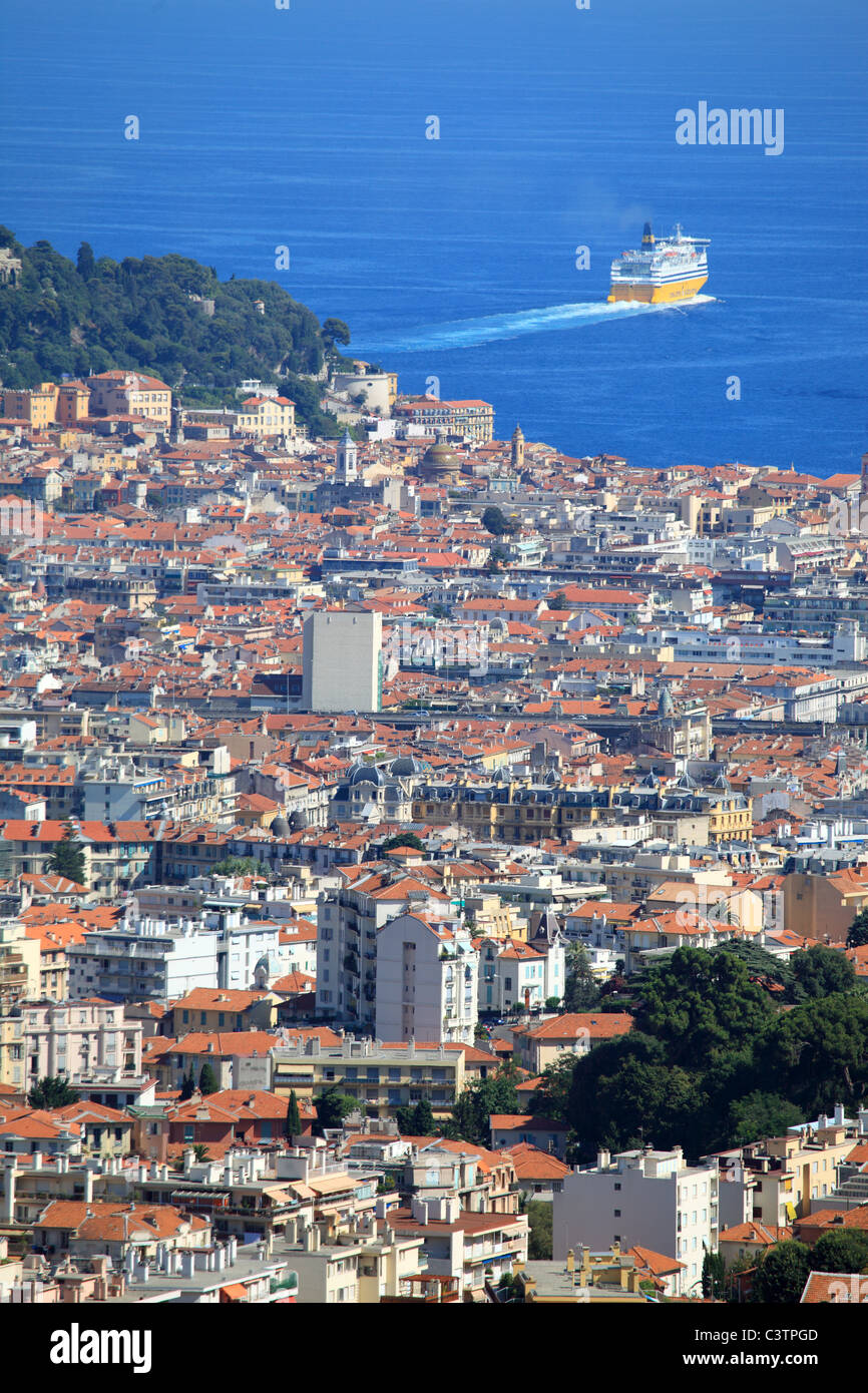 Overhead view above Nice city Stock Photo - Alamy