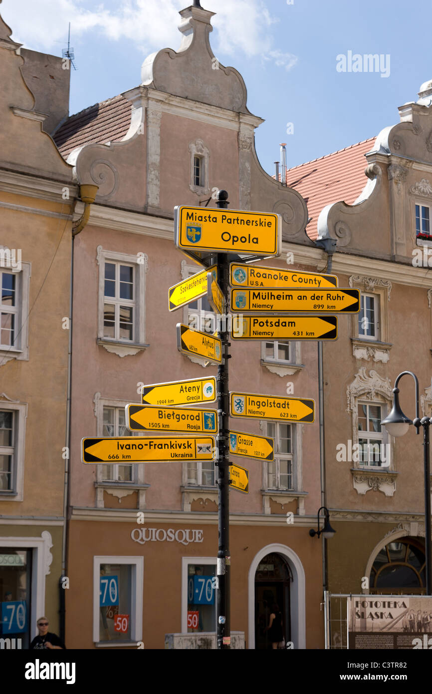 Direction signs shows where major cities are located with distances ...