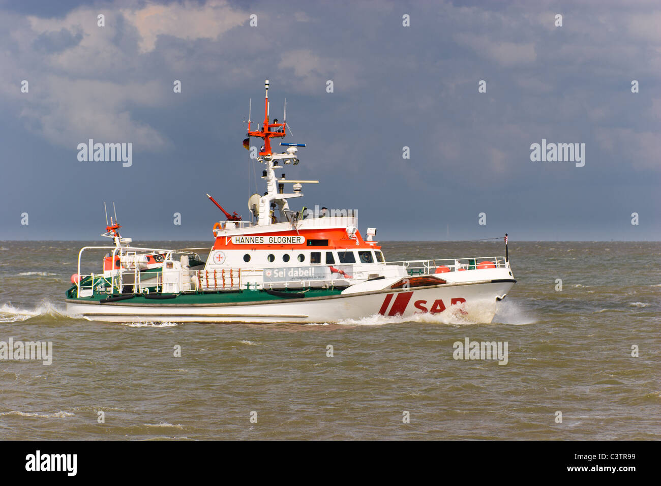 Save and Rescue boat cruising in the North sea. SAR vessel Hannes ...