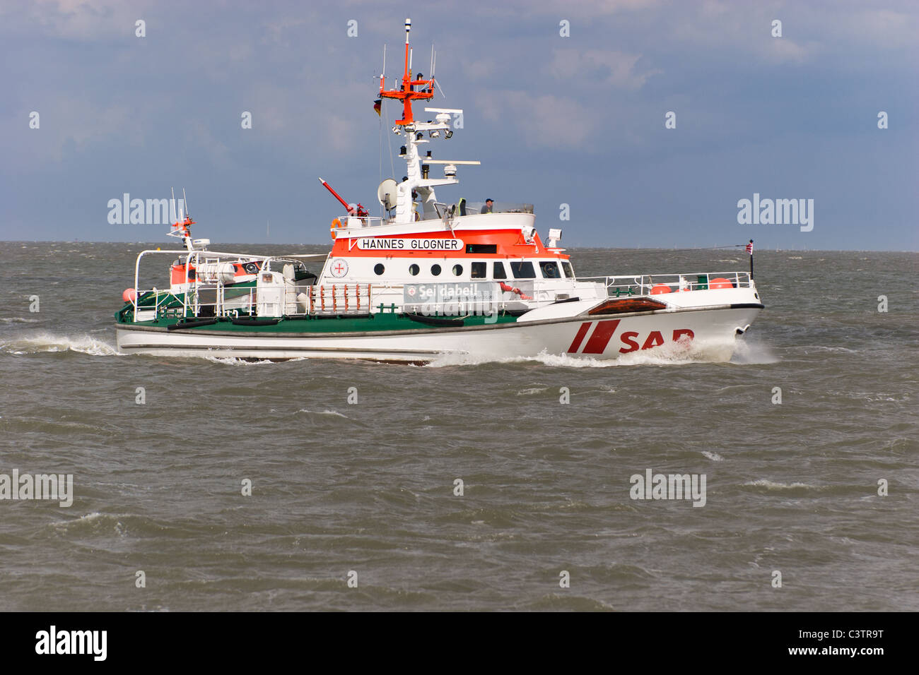 Save and Rescue boat cruising in the North sea. SAR vessel Hannes ...