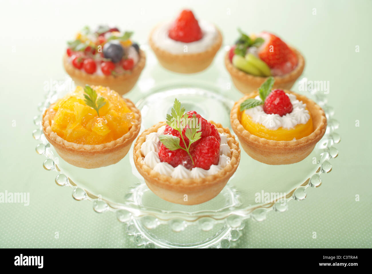 Tarts on Cakestand Stock Photo - Alamy
