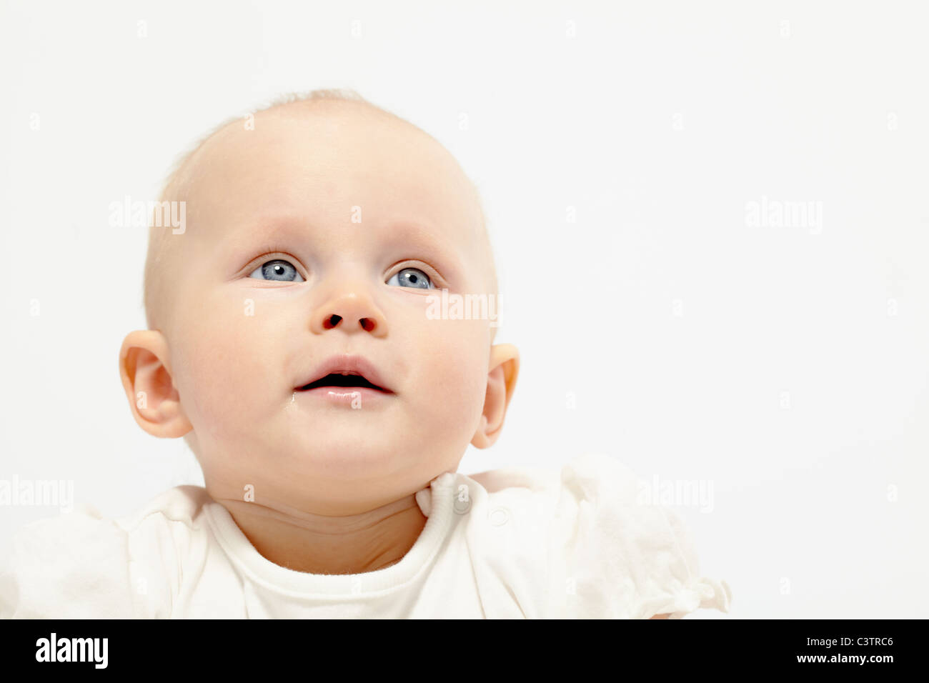 Portrait of cute child over white background Stock Photo - Alamy