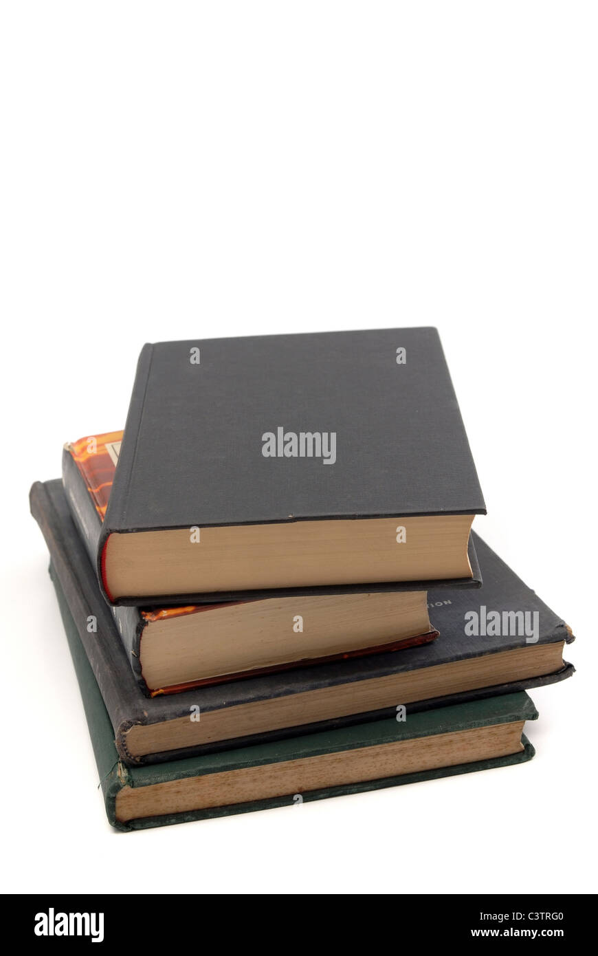 Stack of books with hardcover on white background Stock Photo - Alamy
