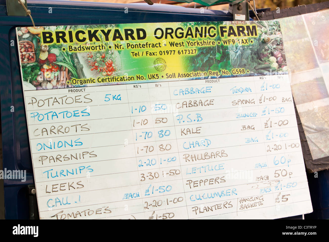 An organic farm stall selling organic vegetables at a market in ...