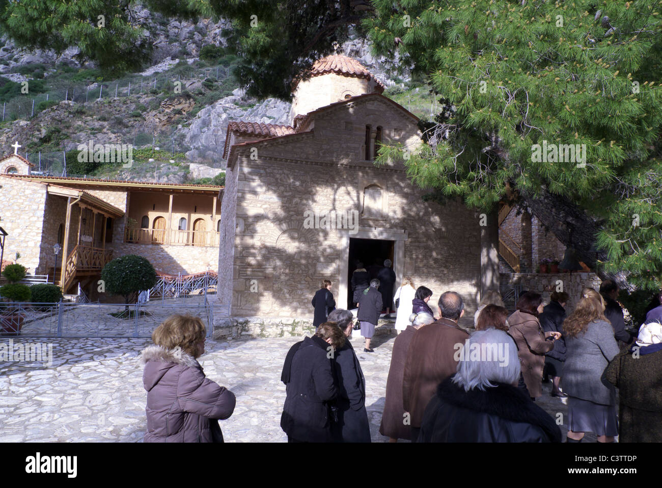 greece athens hymettus st john prodromou monastery Stock Photo - Alamy