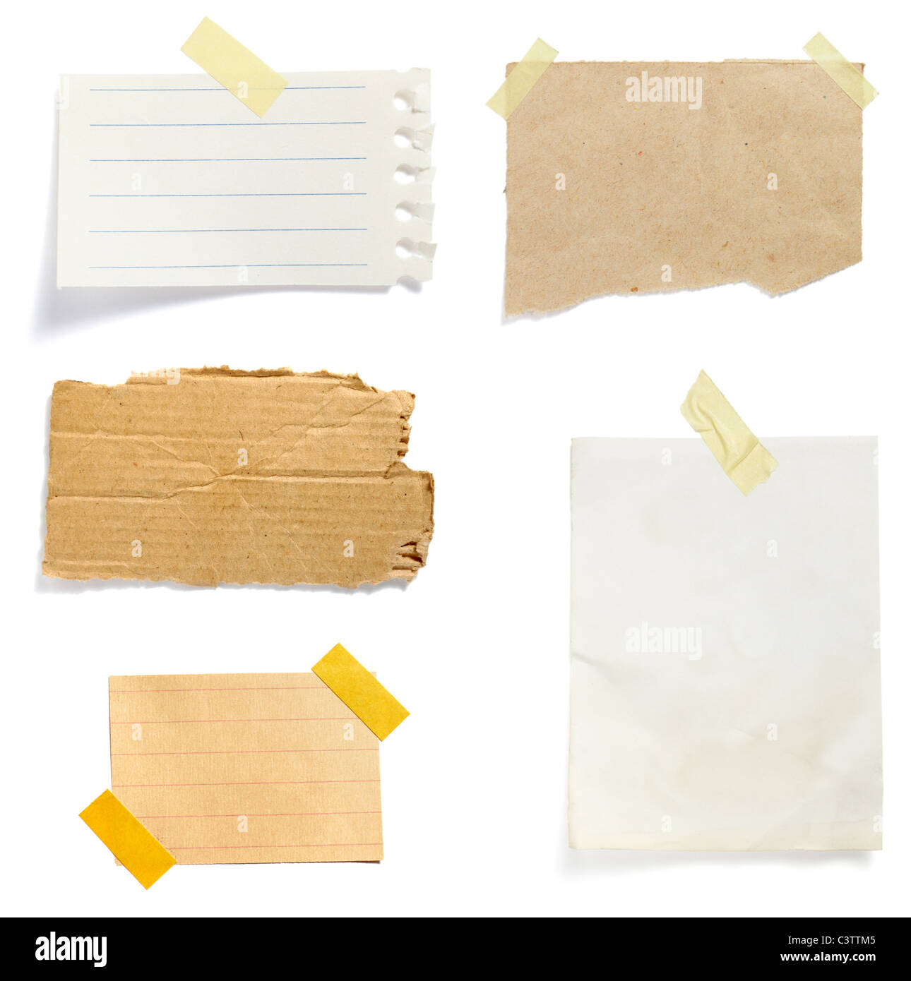 collection of grunge note papers Stock Photo - Alamy
