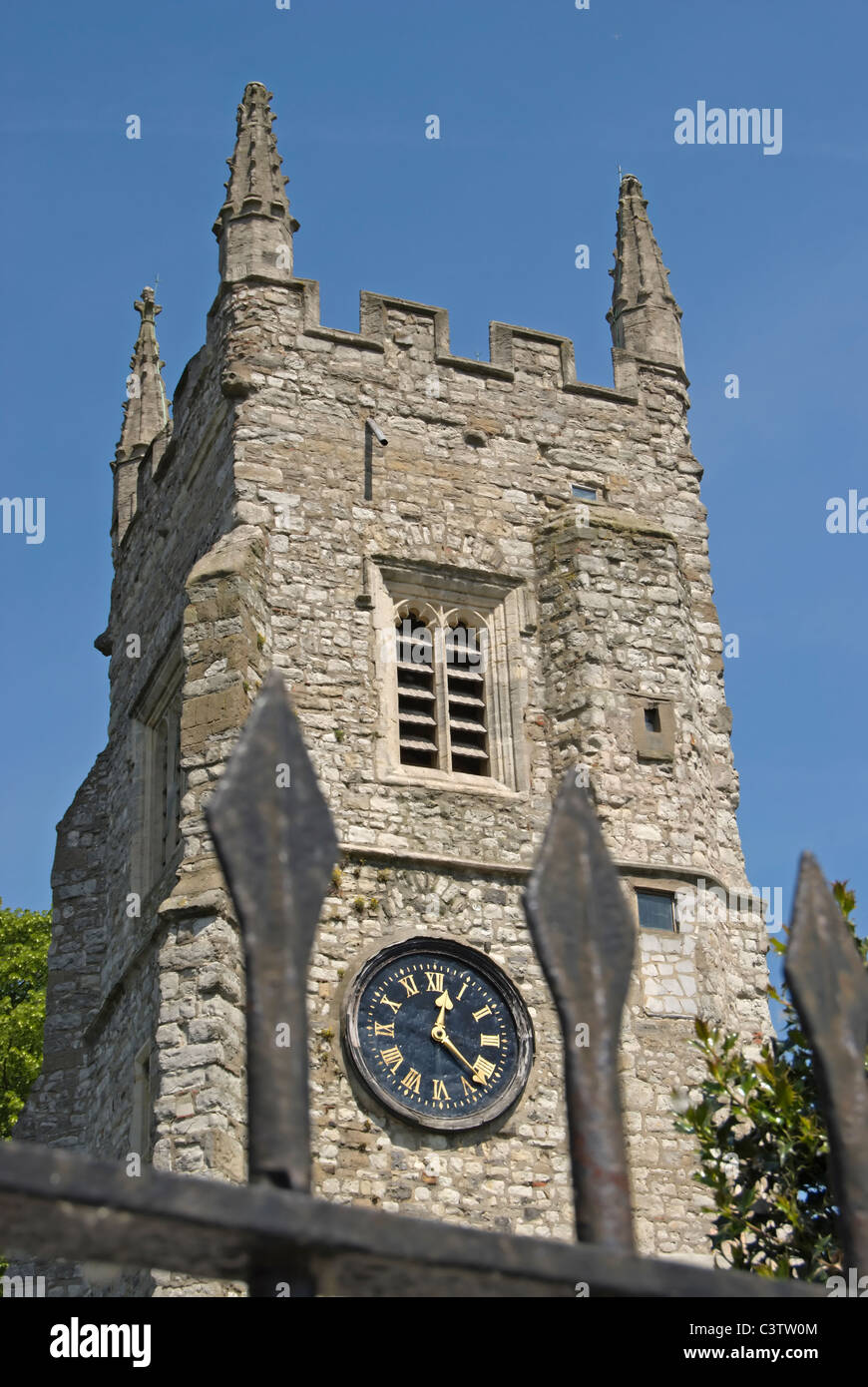 the 14th century tower, with 18th century clock, of all saints church ...