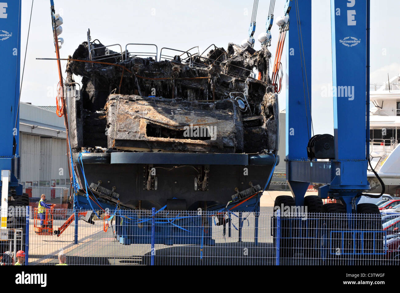 UK, Dorset, The wreckage of a Mexican tycoon's brand-new £7million ...