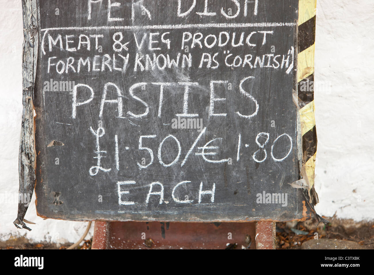 A menu board advertising what they could formerly call Cornish Pasty ...
