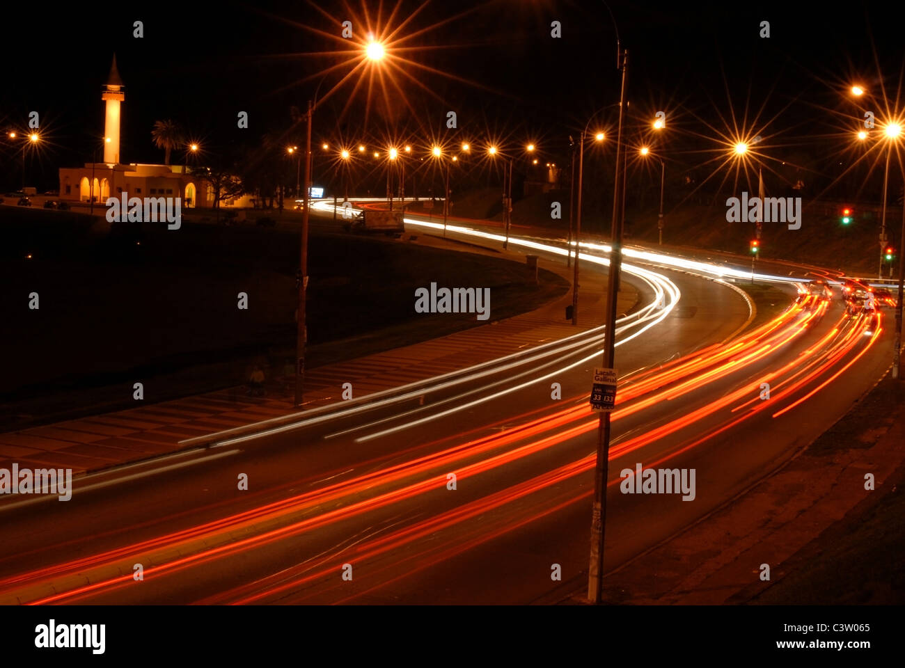 Night view of the lights of moving cars Stock Photo - Alamy