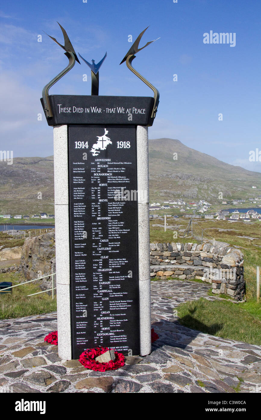 world war memorial near castlebay isle of barra outer hebrides western ...