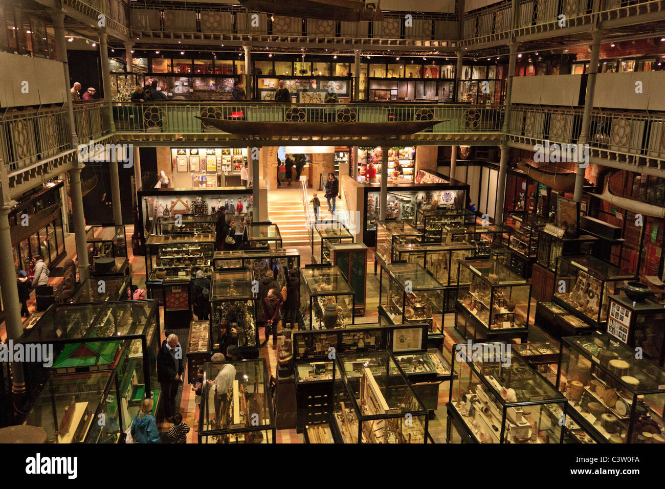 The interior of the Pitt Rivers Museum at the Oxford University Natural ...