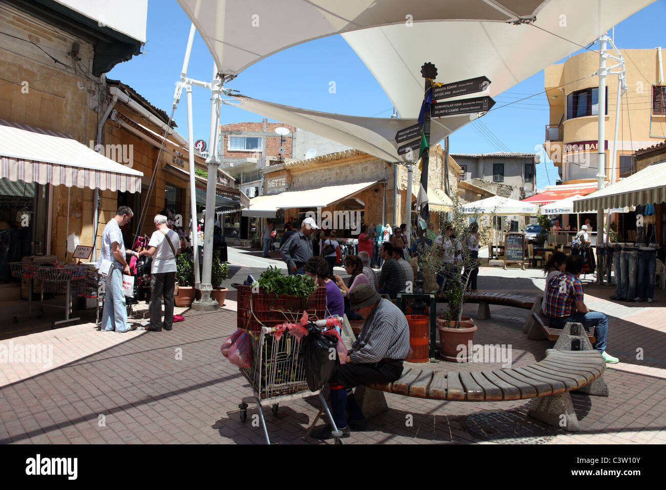 street scene with blind vegetable seller, Nicosia, Northern Cyprus ...
