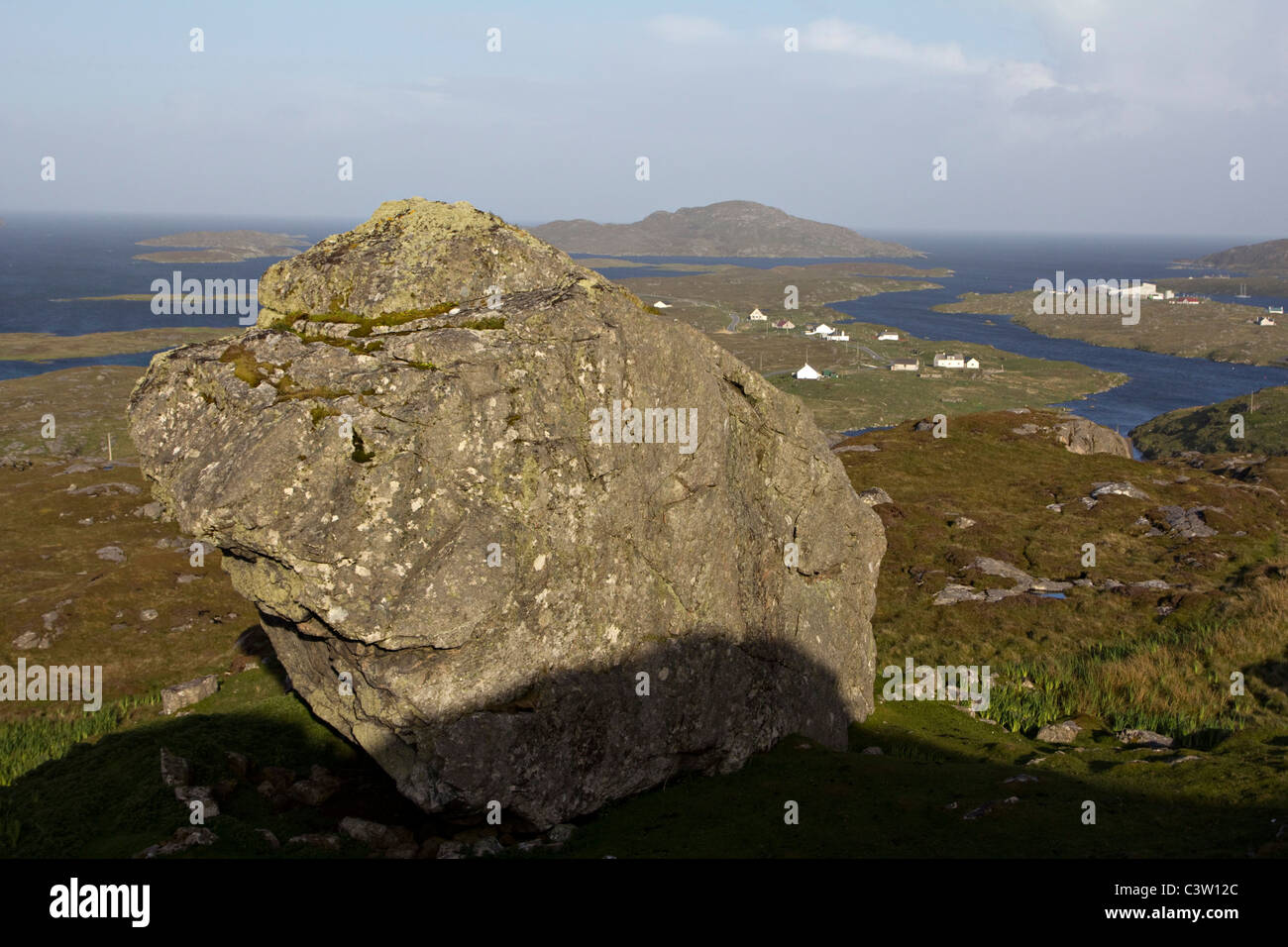 glacial boulder ice age left by retreating glacier isle of barra ...