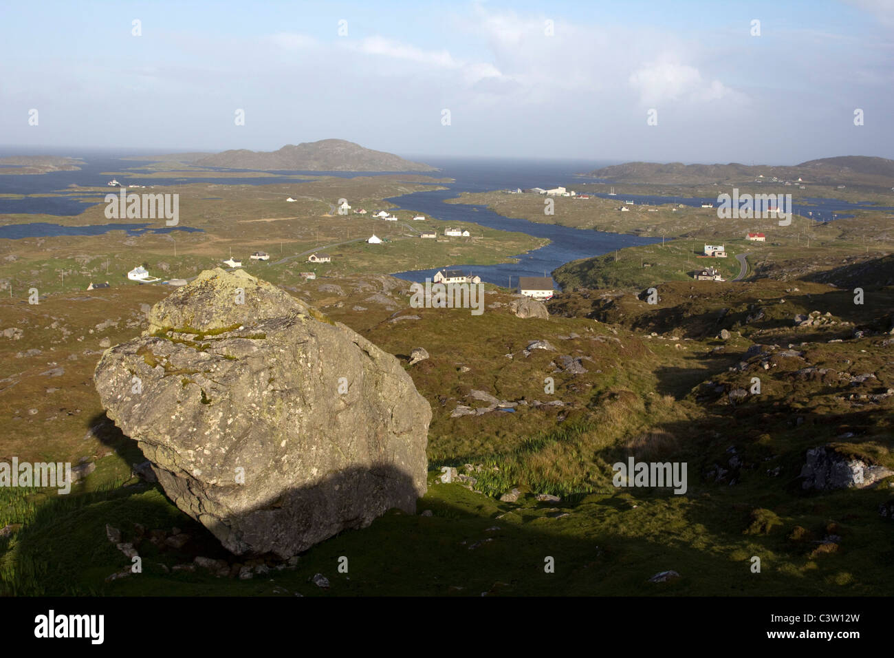 glacial boulder ice age left by retreating glacier isle of barra ...