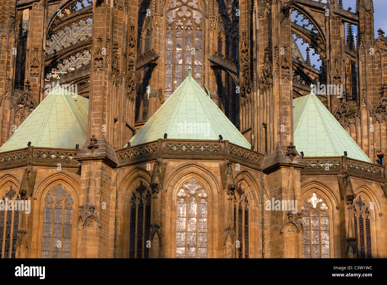 Gothic church. Towers and windows detail. Prague Stock Photo - Alamy