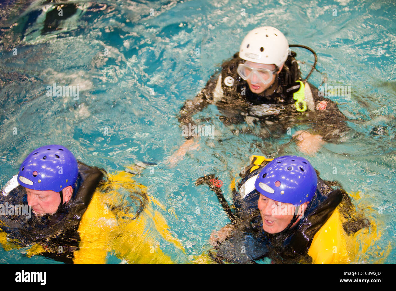 Workers in the offshore industry practice helicopter ditching ...