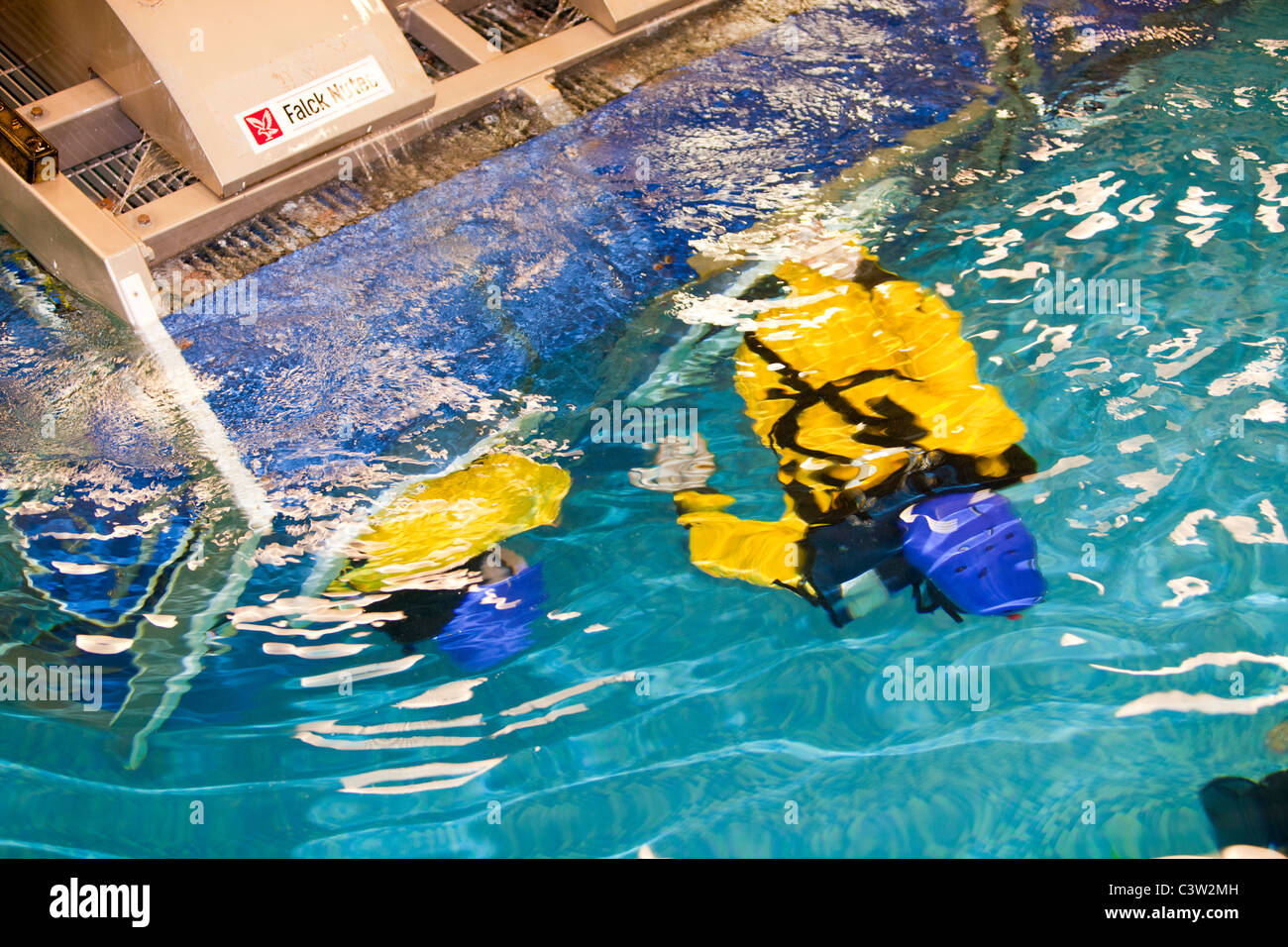 Workers in the offshore industry practice helicopter ditching ...