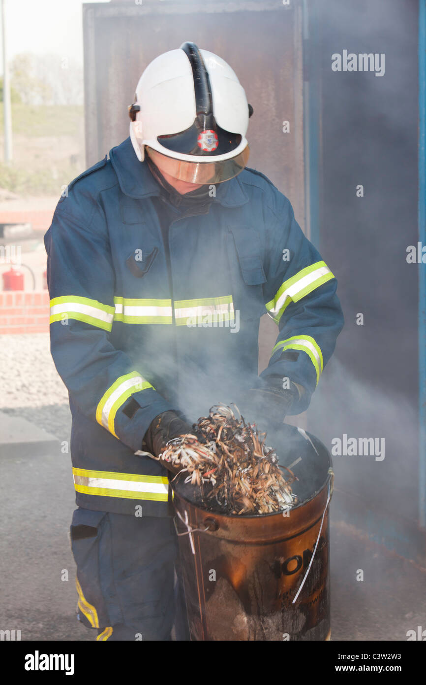 A fire fighting exercise Stock Photo - Alamy