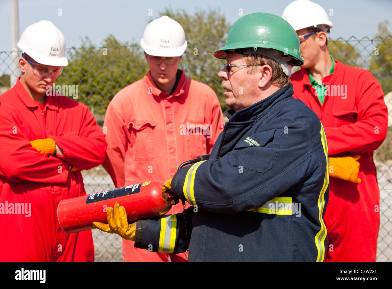 A fire fighting exercise Stock Photo - Alamy