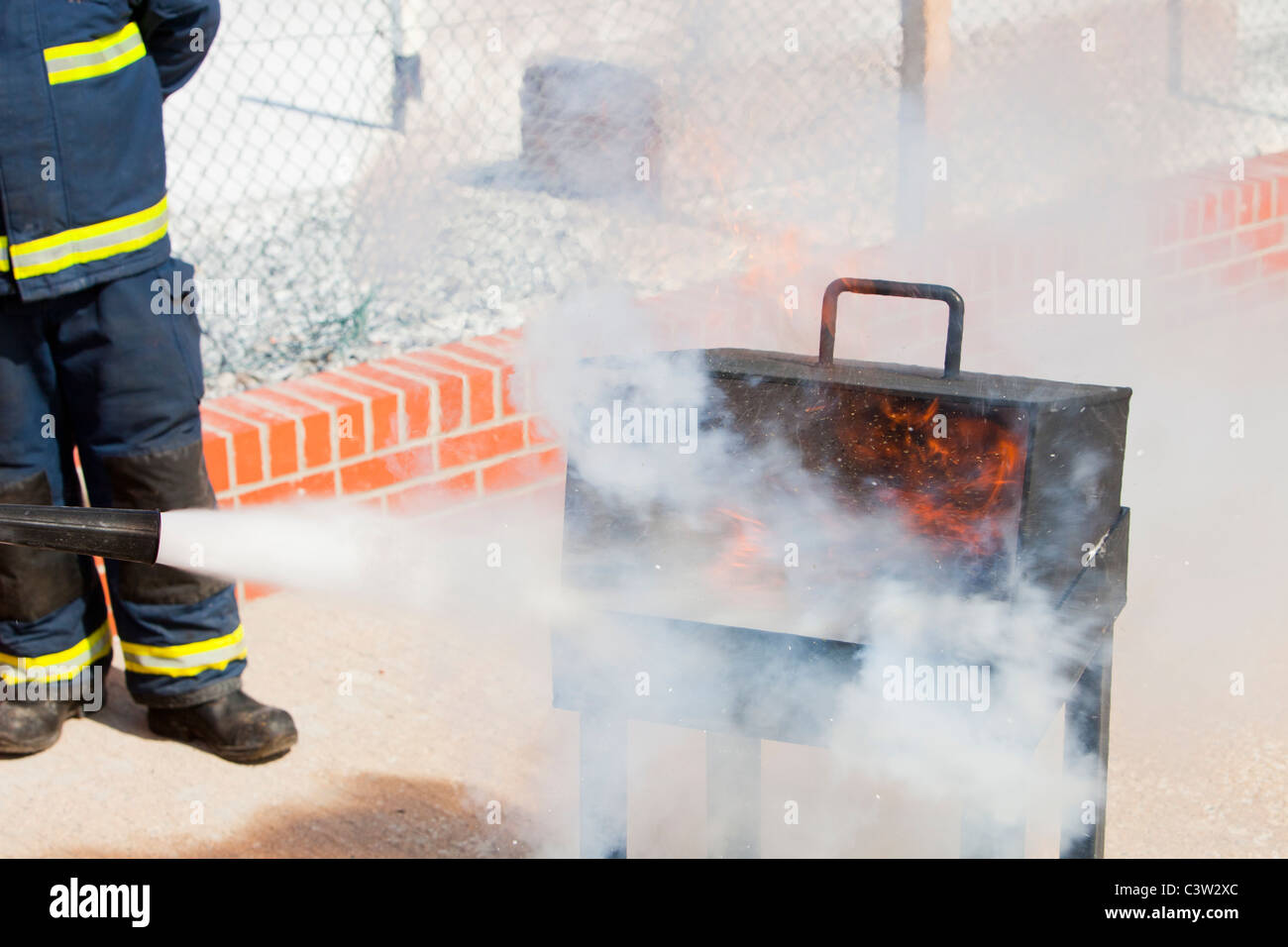 A fire fighting exercise Stock Photo - Alamy