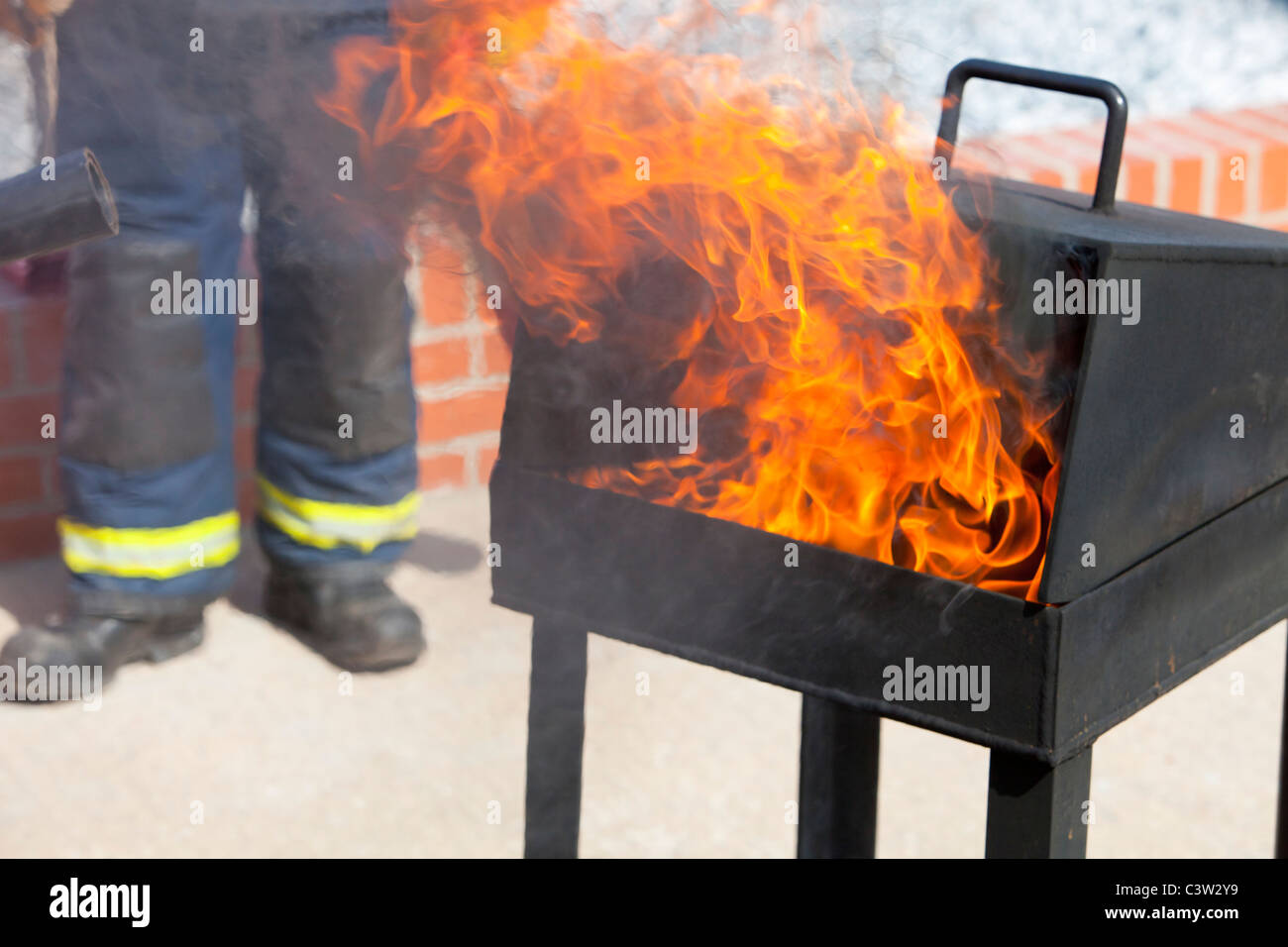 A fire fighting exercise Stock Photo - Alamy