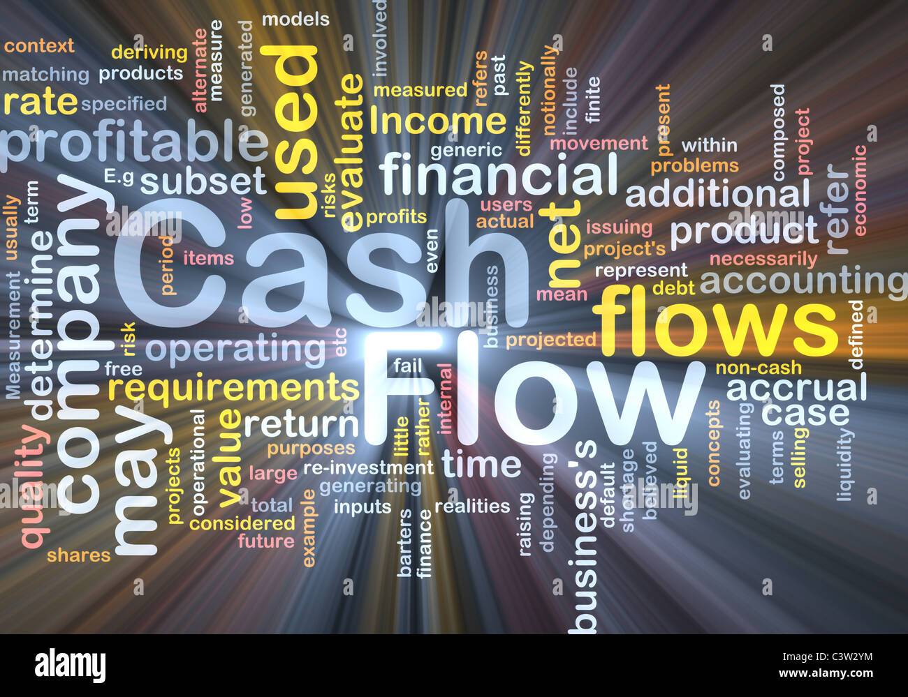Background concept wordcloud illustration of flow cash glowing light ...