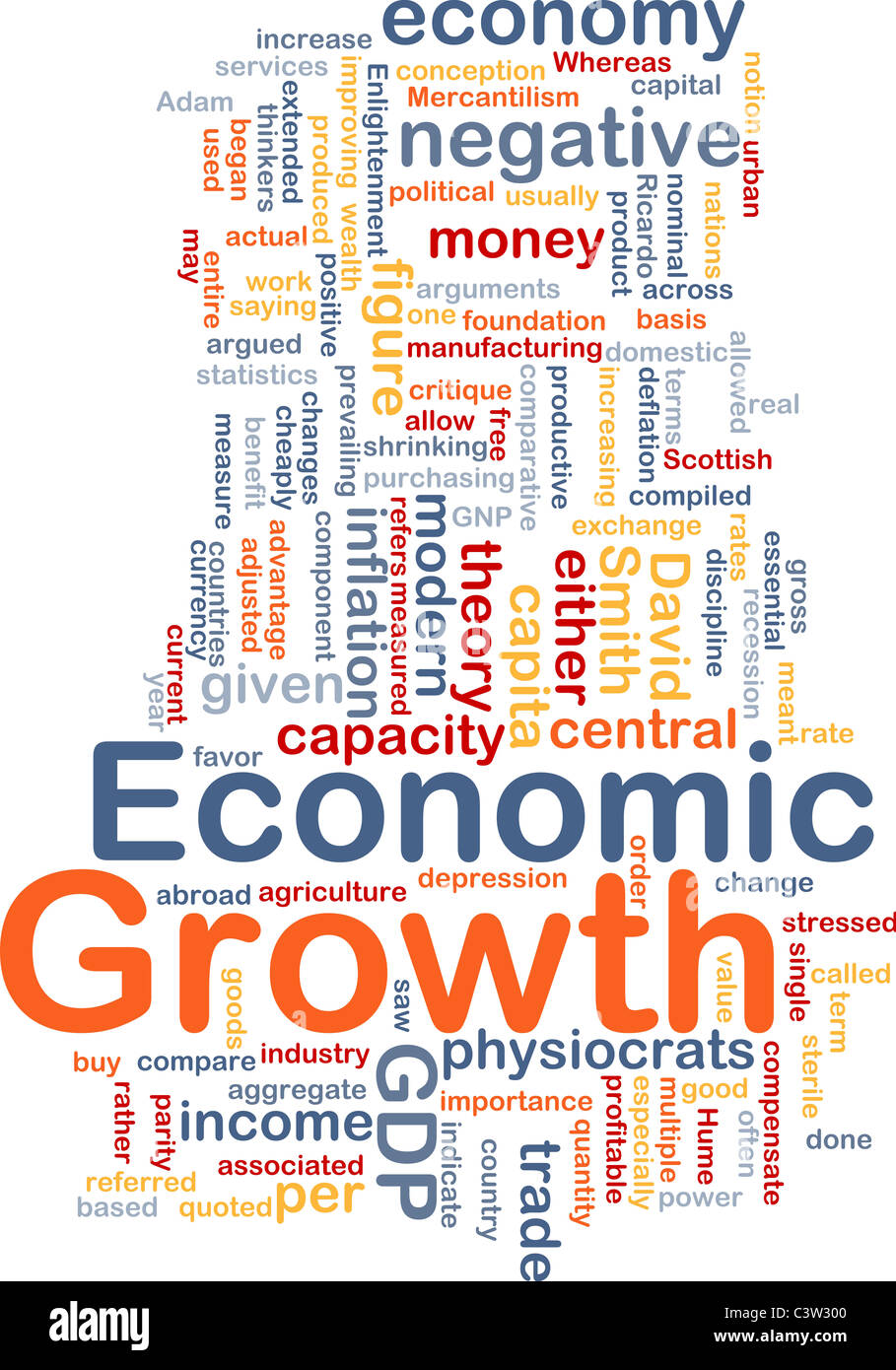 Background concept wordcloud illustration of economic growth Stock ...