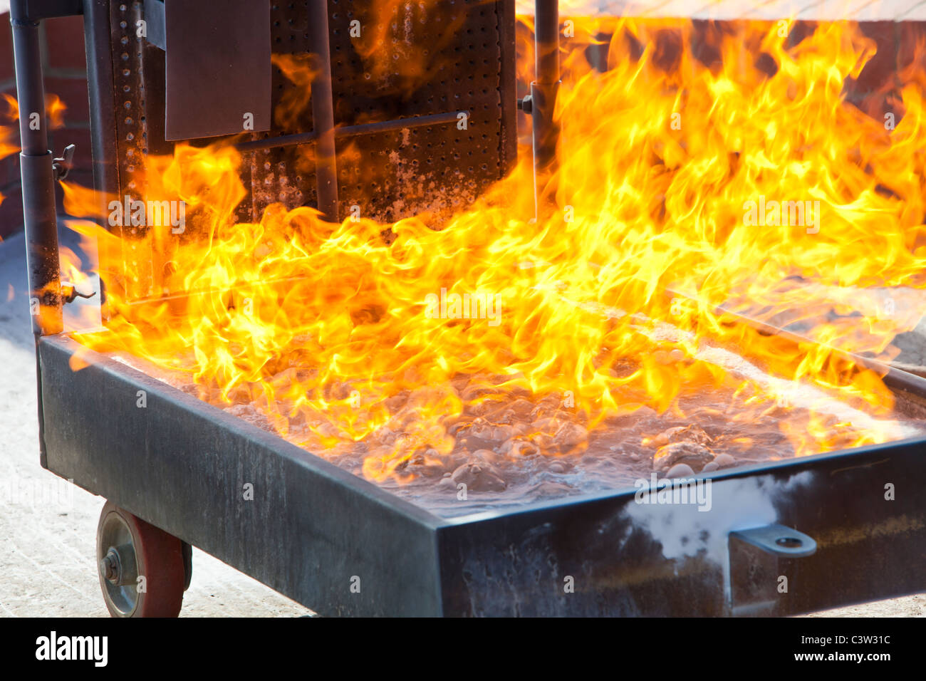 A fire fighting exercise Stock Photo - Alamy