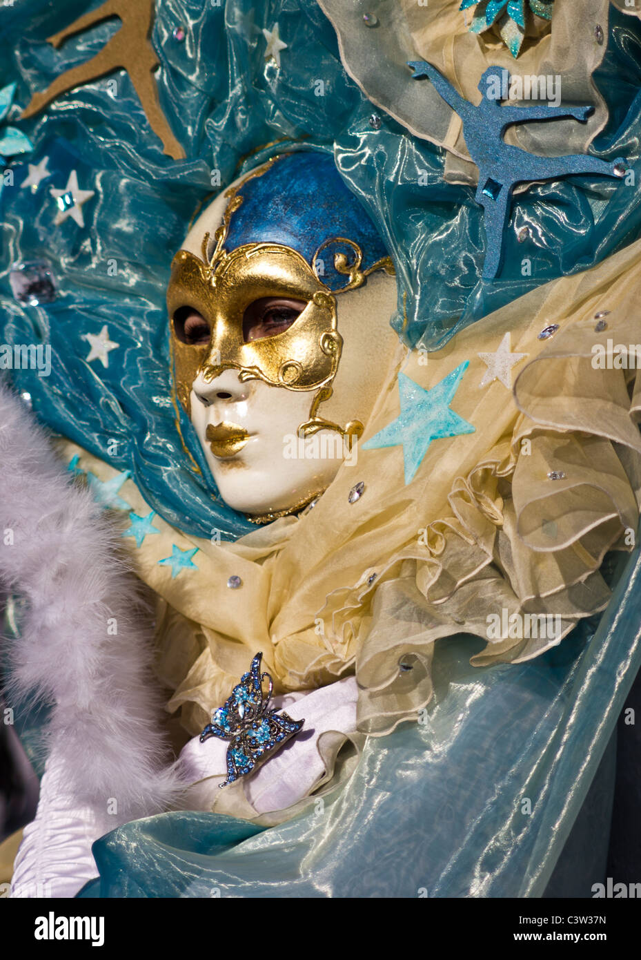 Aqua reveler at Carnival Stock Photo - Alamy