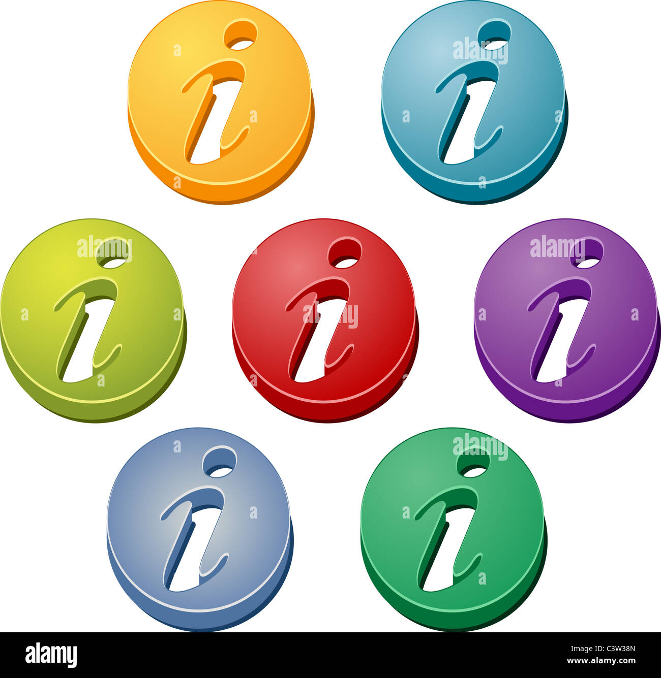 Information help info button icon colored illustration set Stock Photo ...