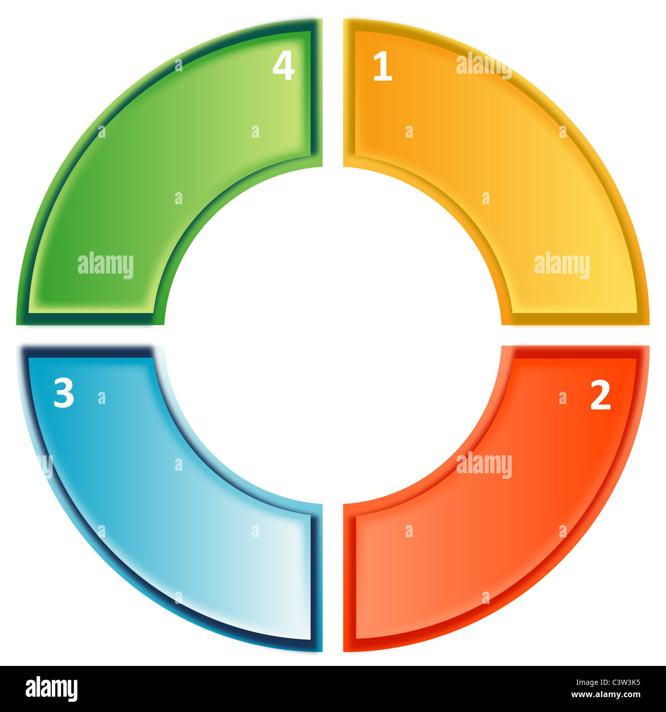 four Blank numbered cycle process business diagram illustration Stock ...