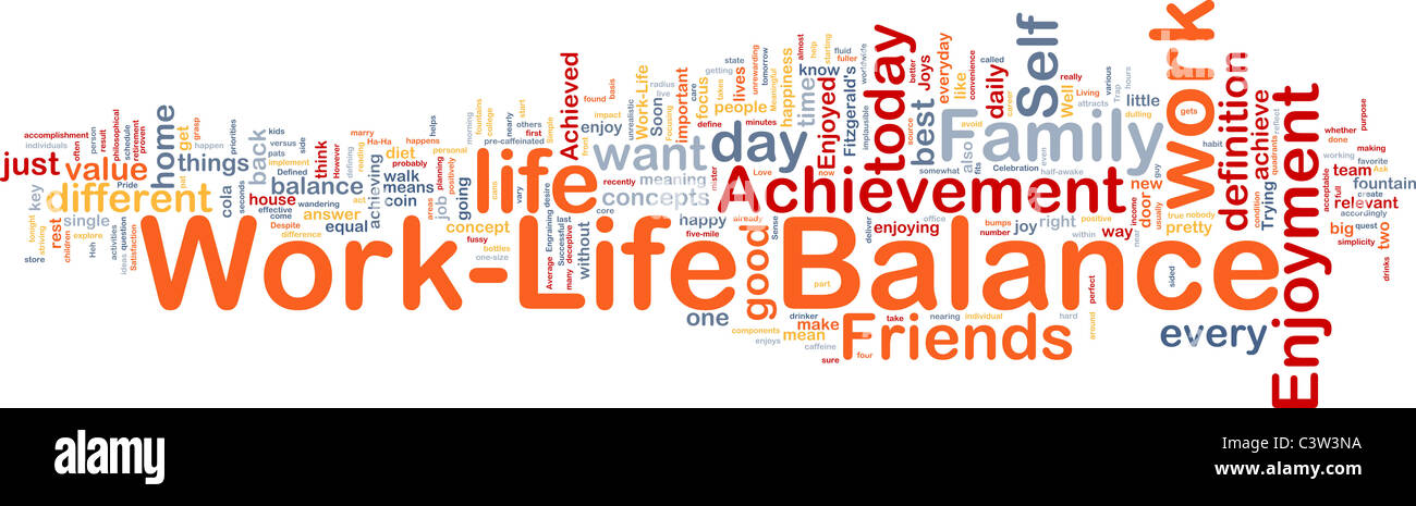 Background concept wordcloud illustration of work-life balance Stock ...