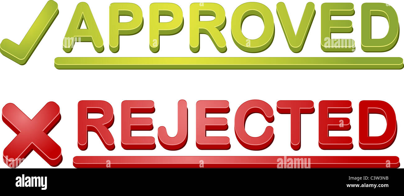 Accepted rejected approval process icon illustration set Stock Photo ...