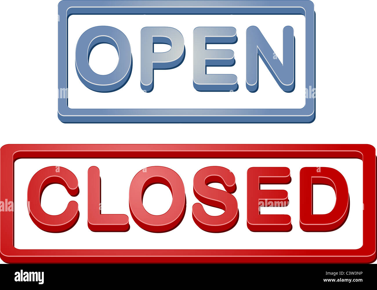 Retail shop open closed store sign illustration icon Stock Photo - Alamy