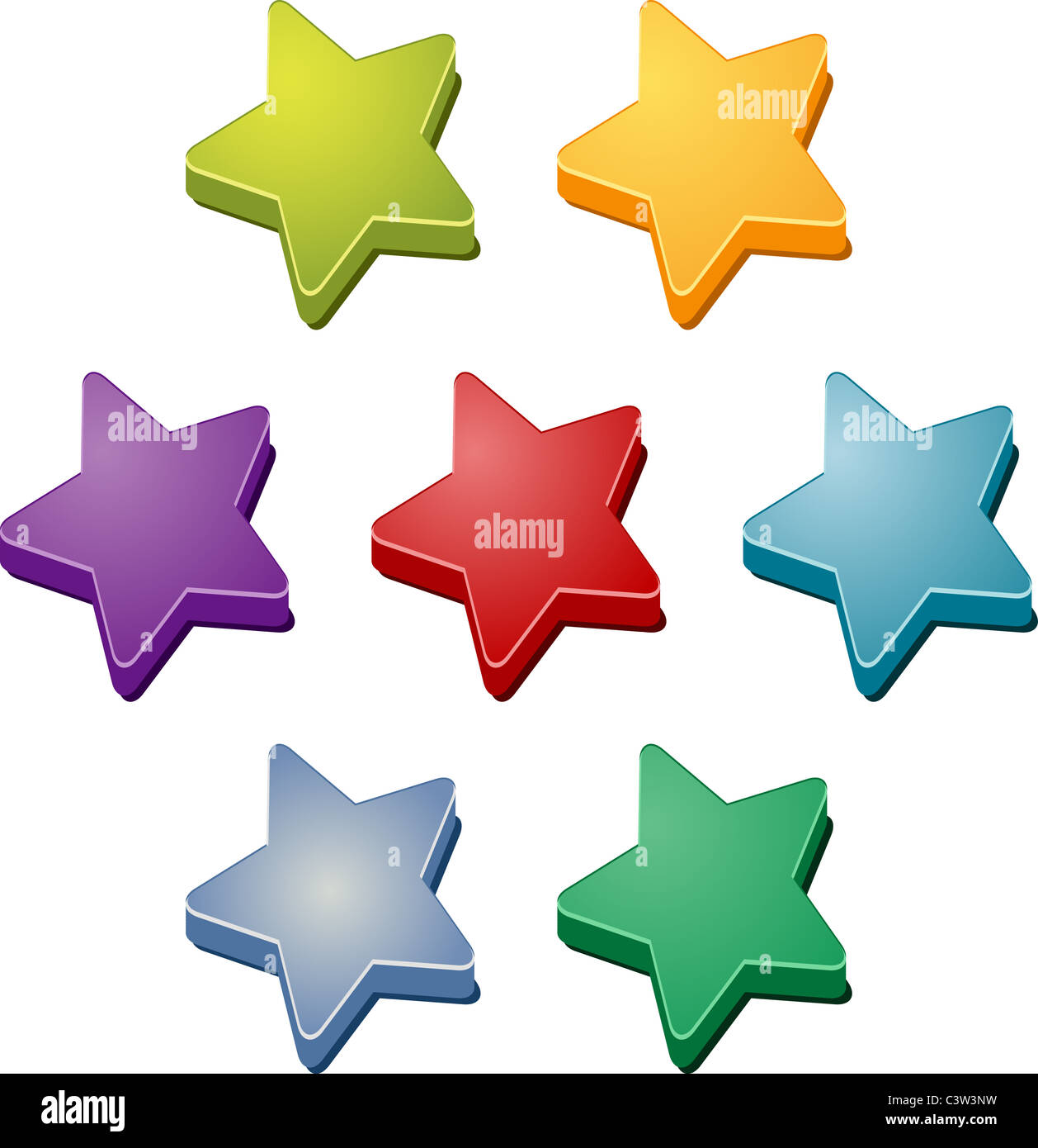 Stars icon multicolored clipart illustration symbol set Stock Photo - Alamy