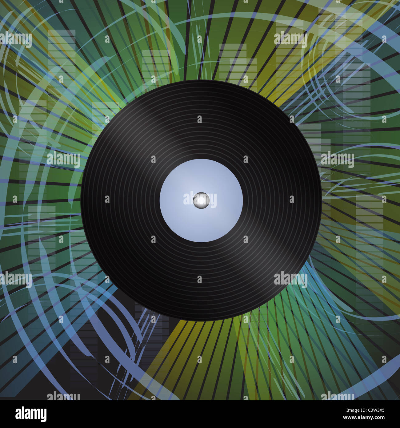 Vinyl record with grunge effect background Stock Photo - Alamy